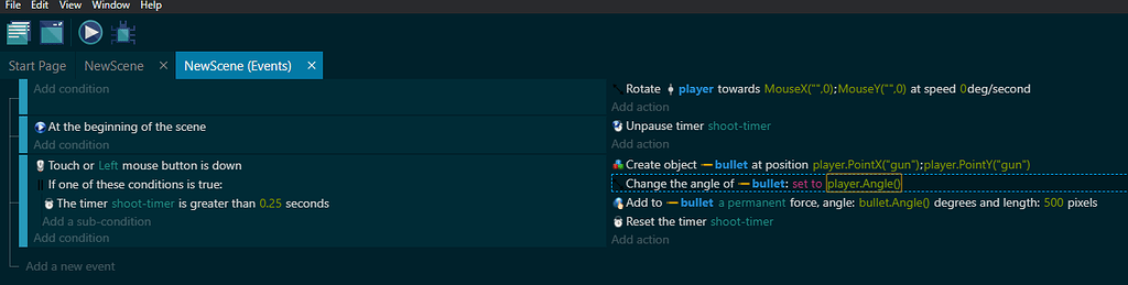 [Solved] Bullets not firing from exact point - How do I...? - GDevelop Forum