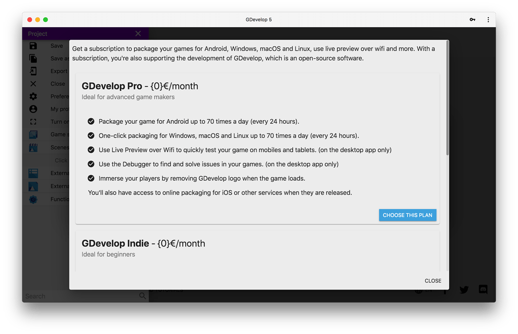 [Solved] Broken price in subscription plans list (Google Chrome App) - Bugs reports - GDevelop Forum