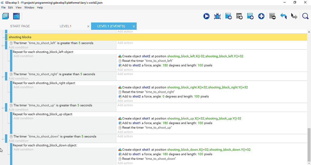 Help with shooting blocks - How do I...? - GDevelop Forum