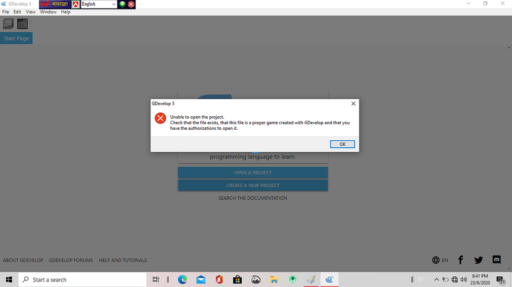 Unable to open project file - Bugs reports - GDevelop Forum