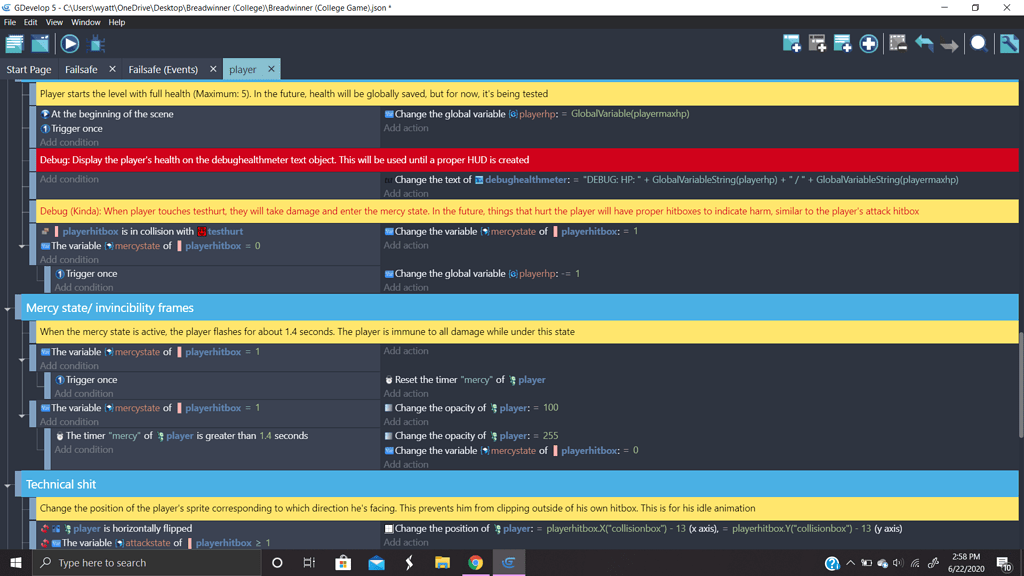 Invincibility frames not working right (Solved) - How do I...? - GDevelop Forum