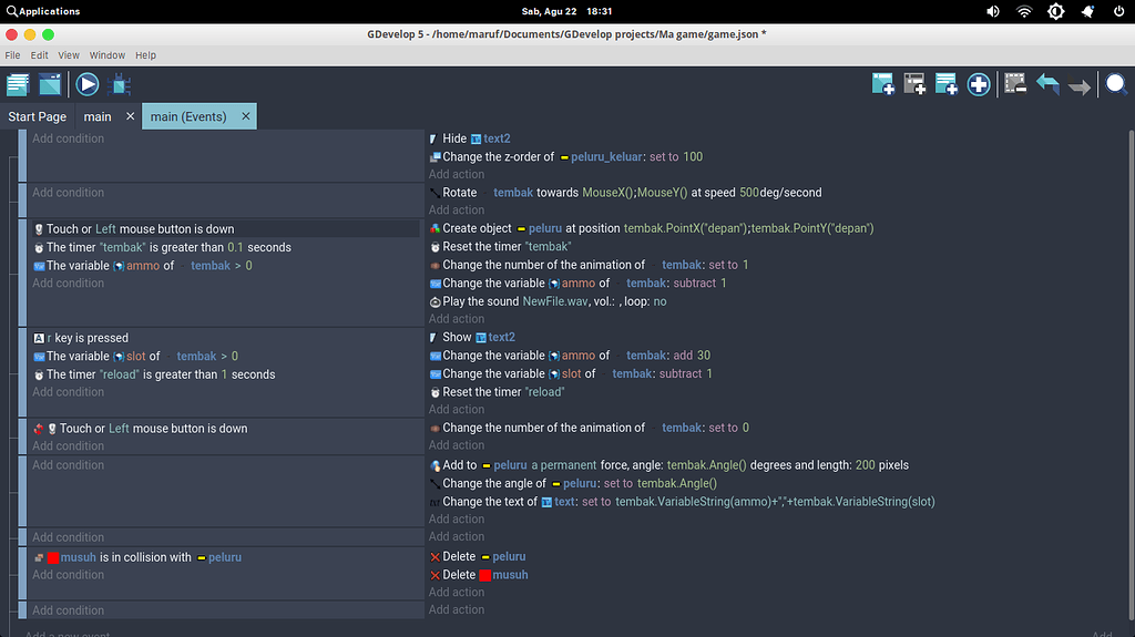 [SOLVED] I do collision but isn't working - How do I...? - GDevelop Forum