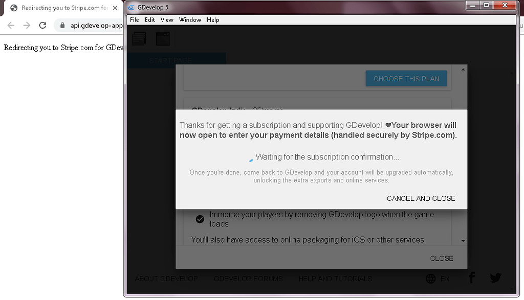 Subscription confirmation still pending - Bugs reports - GDevelop Forum