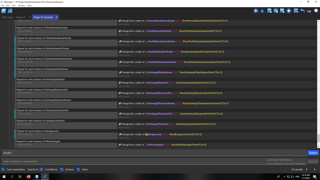 BUG Search in Events - Bugs reports - GDevelop Forum