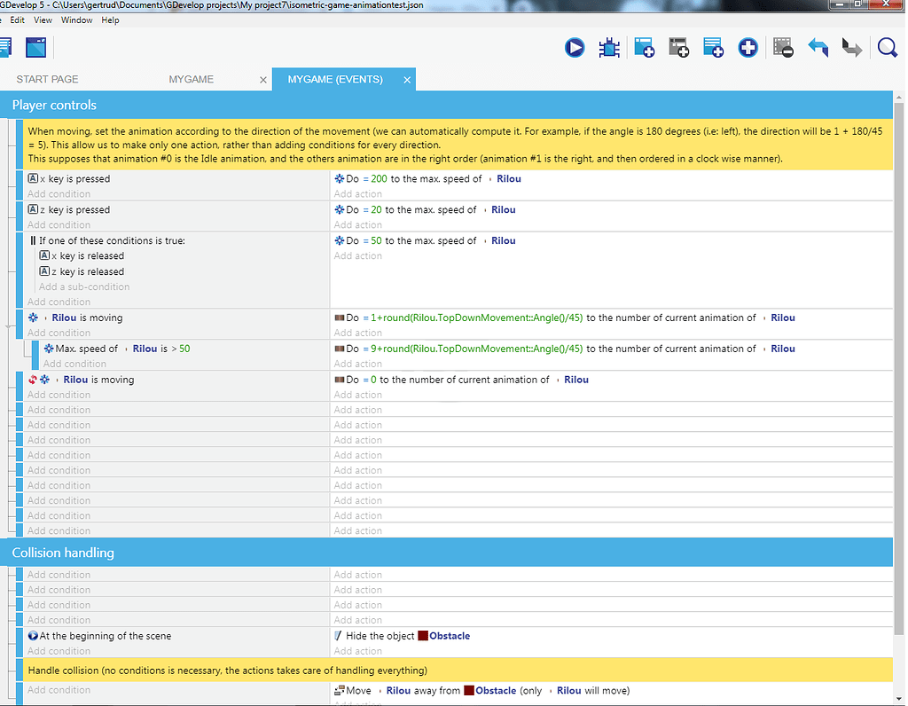 [Solved] Topdownmovement animation stuck at frame 0 - How do I...? - GDevelop Forum