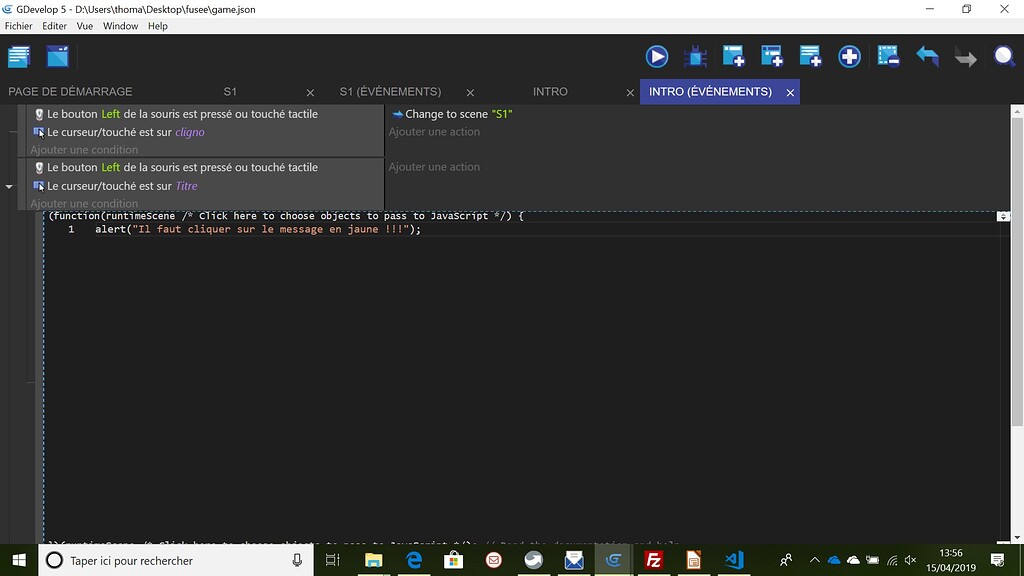 Résolu Bouton Et Window Alert Dans Léditeur Via Javascript Rapport De Bugs Pour Gdevelop