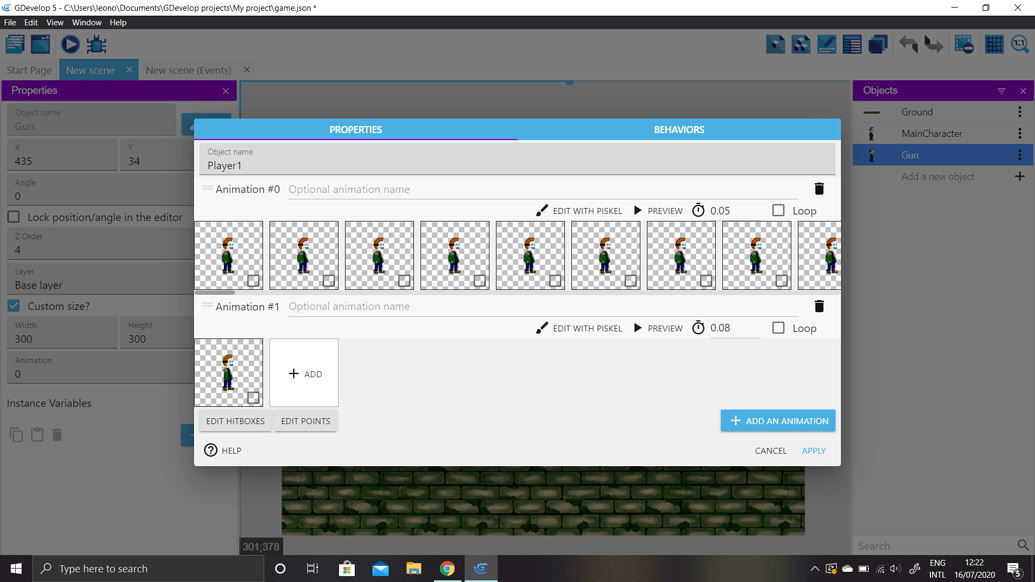 Object Animation Sprites Merged - How do I...? - GDevelop Forum