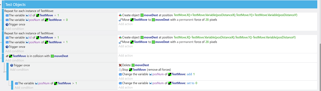 "Repeat for each instance" only happens once - How do I...? - GDevelop Forum