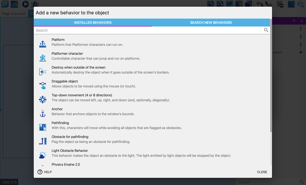 Where is sinemovement - GDevelop general - GDevelop Forum