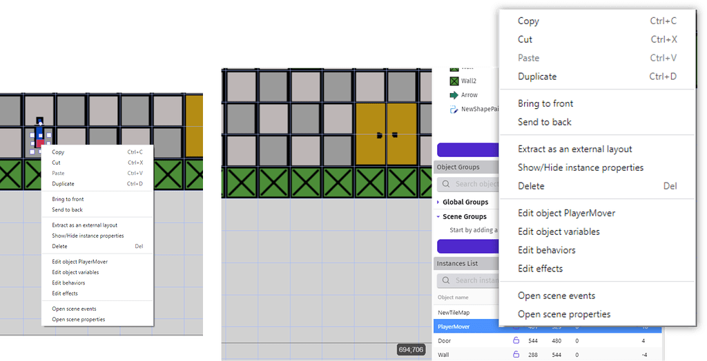 Add object popup menu to the Instances List Panel - Feature requests - GDevelop Forum