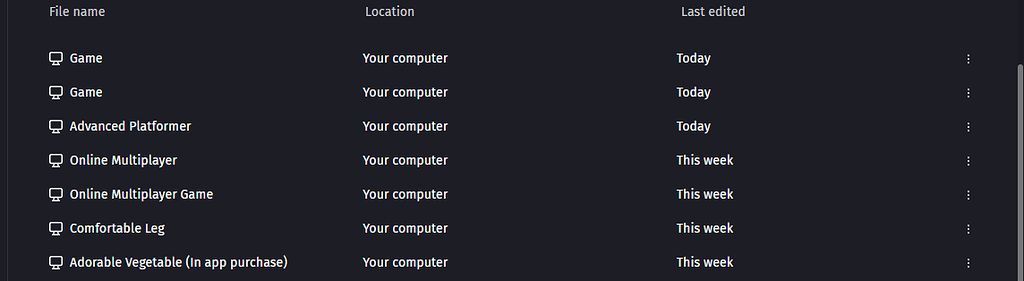 Add file path to existing projects list - Feature requests - GDevelop Forum