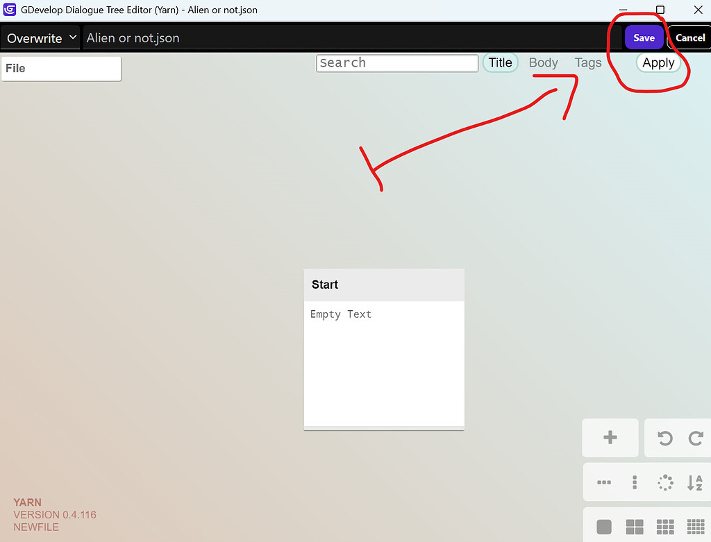 Save using Yarn - How do I...? - GDevelop Forum