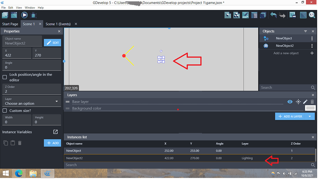 Instances from deleted Layer remains in the scene - Bugs reports - GDevelop Forum