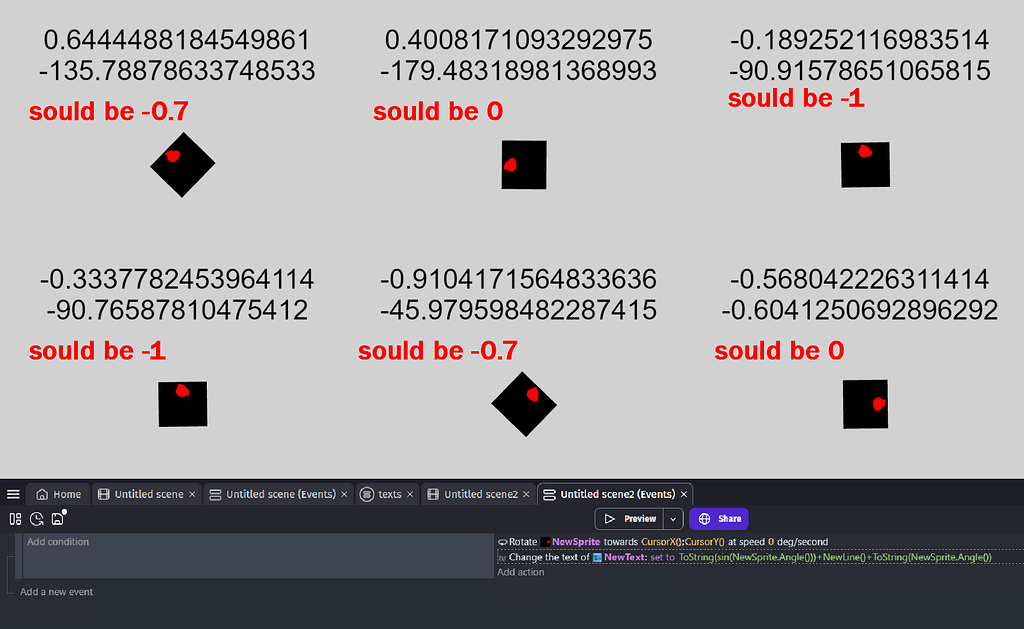 Sin is not working - Bugs reports - GDevelop Forum
