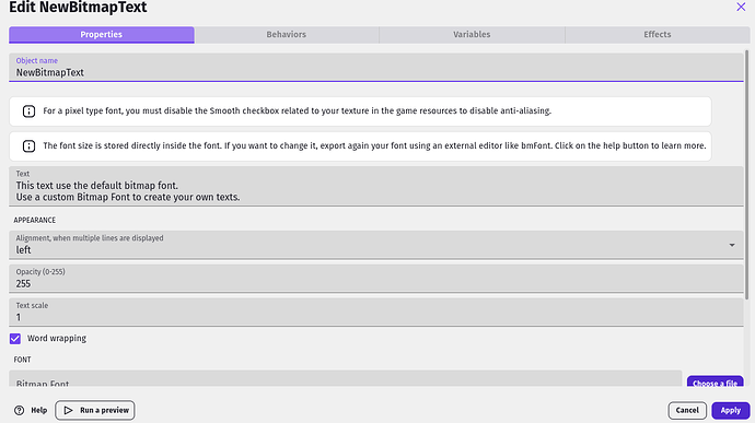 [SOLVED] Change Bitmap Text/BBText object name - Feature requests - GDevelop Forum