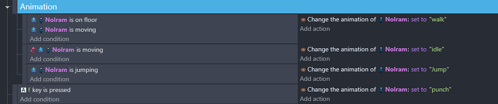 (Solved) Platformer punch animation not working - How do I...? - GDevelop Forum