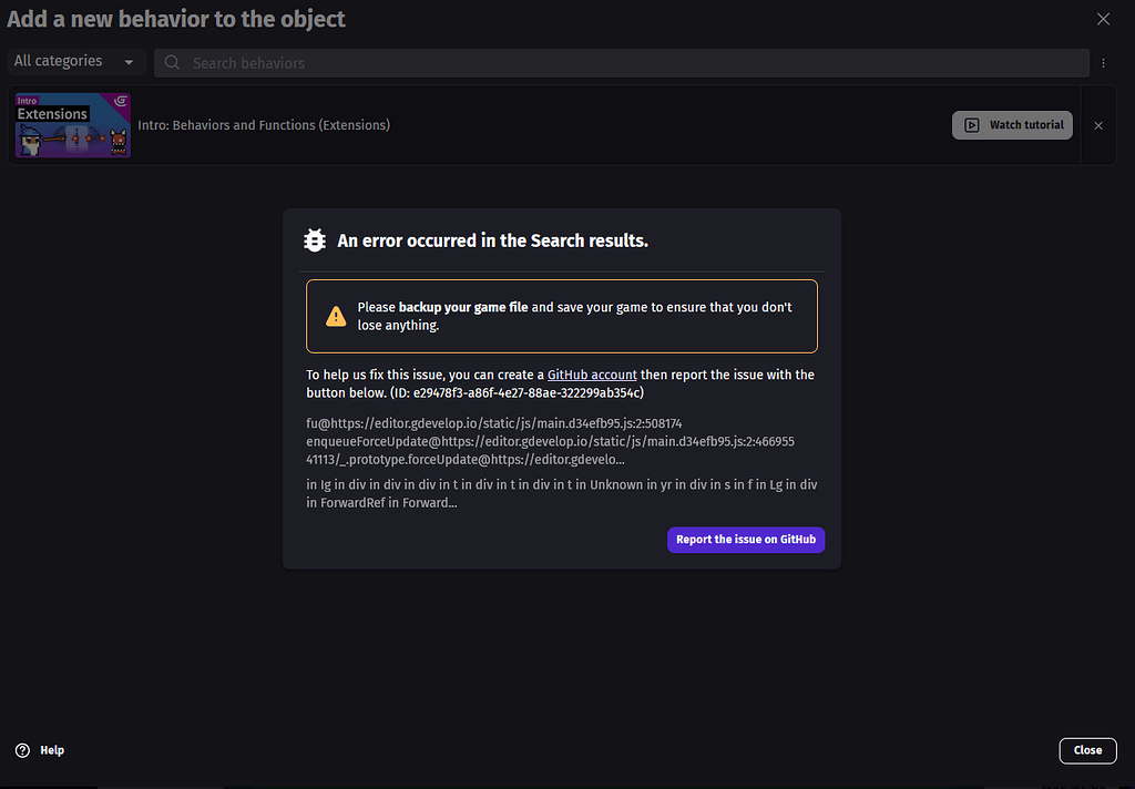 Trying to add a behavior but it is not working - Bugs reports - GDevelop Forum