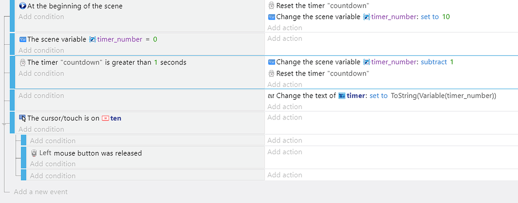 [Solved] Down counter with condition - How do I...? - GDevelop Forum