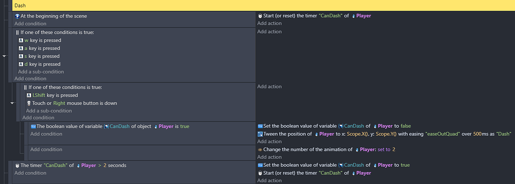 Dash animation help - How do I...? - GDevelop Forum