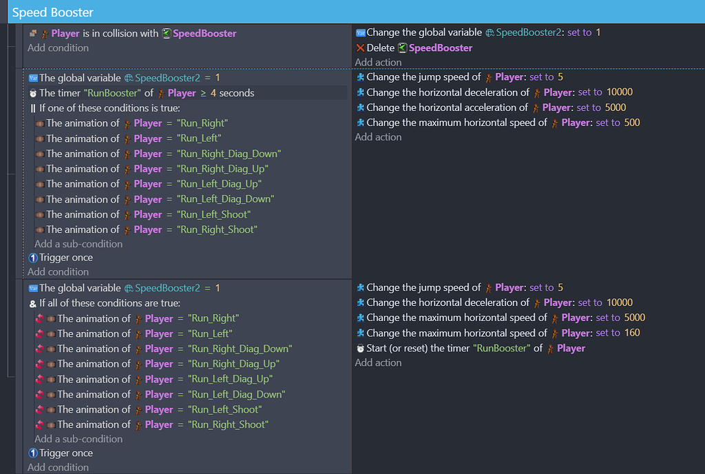 [SOLVED] Change Player Speed - How do I...? - GDevelop Forum