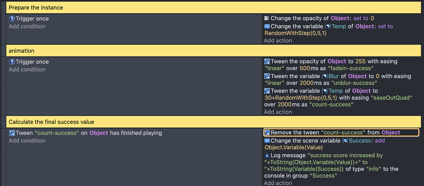 [SOLVED] How do I get "tween has finished playing" to work? - How do I...? - GDevelop Forum
