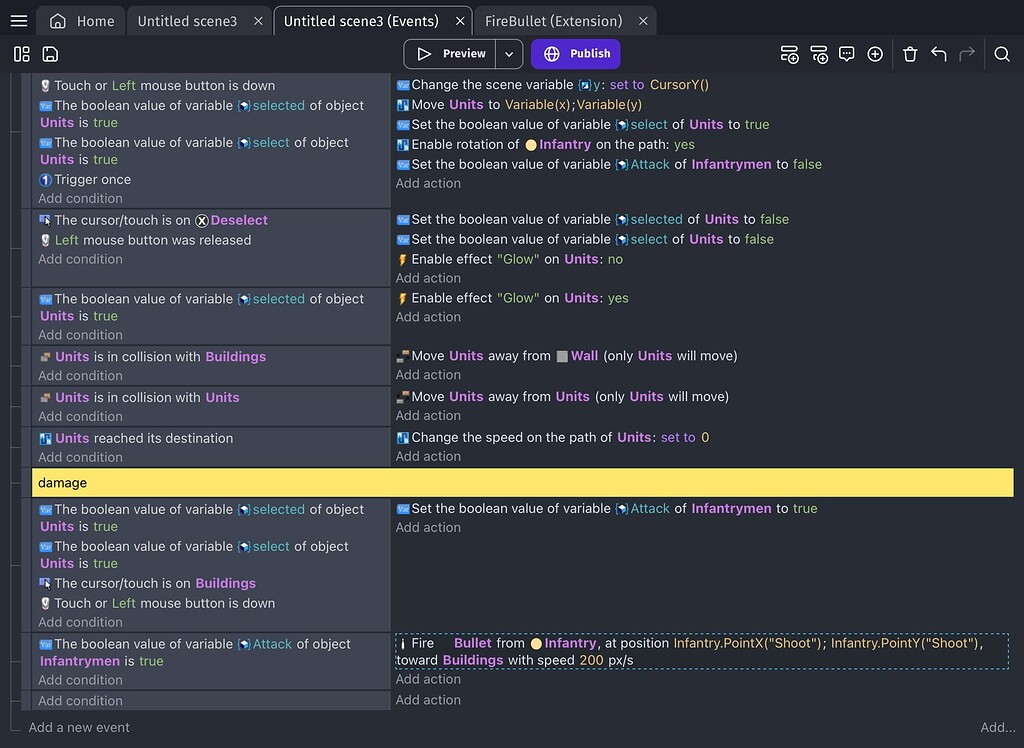 RTS game Attacking target - How do I...? - GDevelop Forum