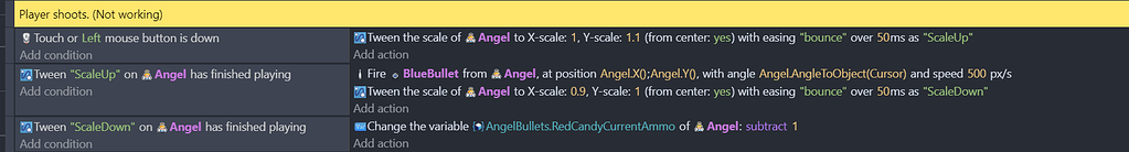 [SOLVED] Fire Bullet Behavior and Tween Problem - How do I...? - GDevelop Forum