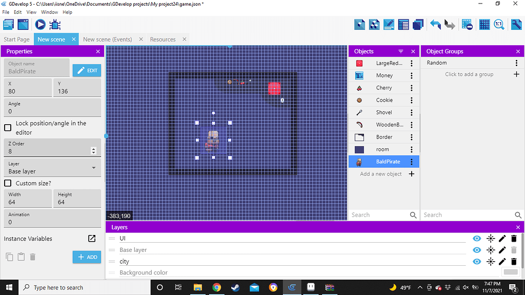 (Solved)UI won't follow camera - How do I...? - GDevelop Forum