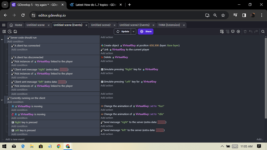 THNK multiplayer help pls - How do I...? - GDevelop Forum