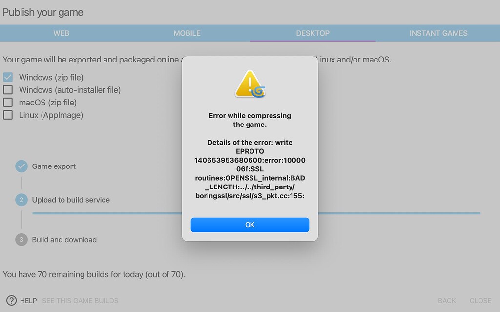 Error While Compressing The Game How Do I Gdevelop Forum