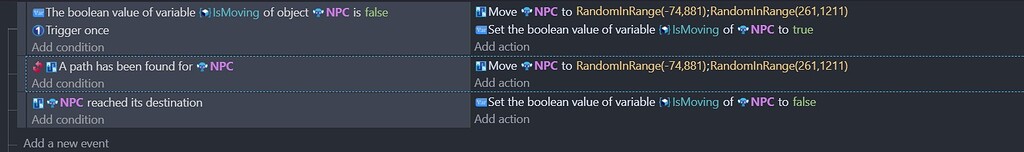 Random Movement of multiple NPCs (Solved) - How do I...? - GDevelop Forum