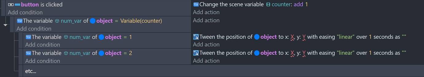 Single button to tween multiple objects - How do I...? - GDevelop Forum