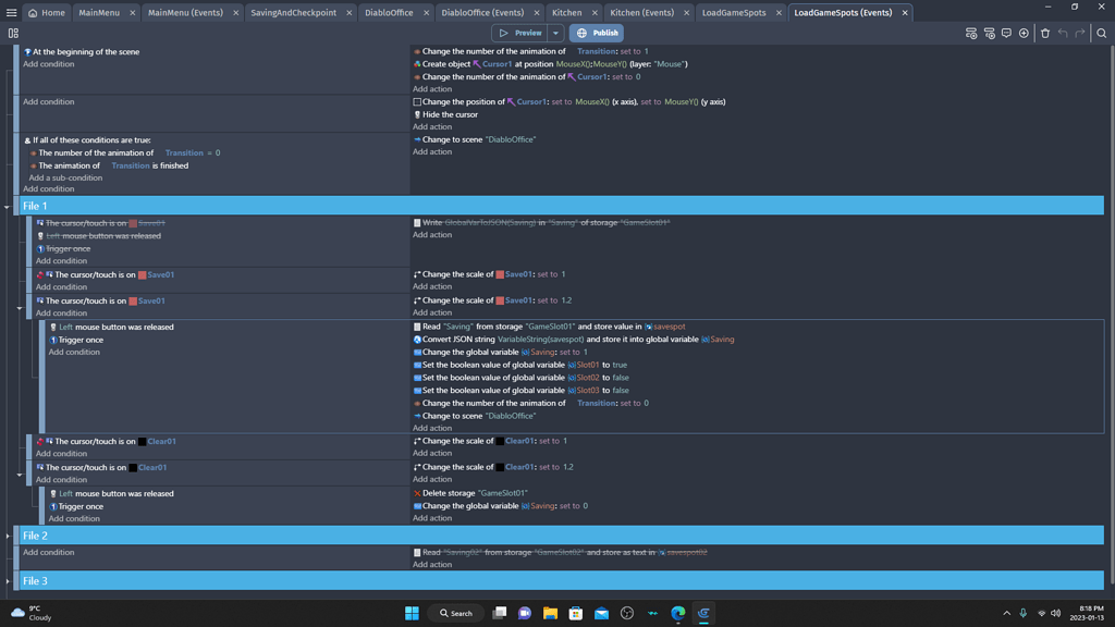 Make a Respawn/Checkpoint System across Multiple Scenes? - How do I...? - GDevelop Forum