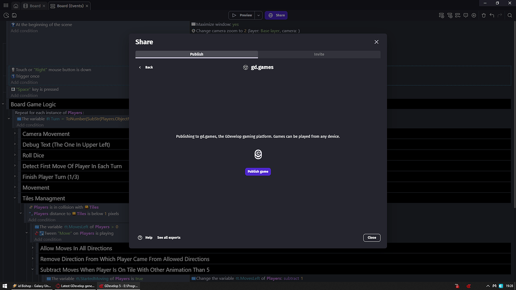 Missing toggle switch when trying to generate dev link (So you are forced to publish your game ...