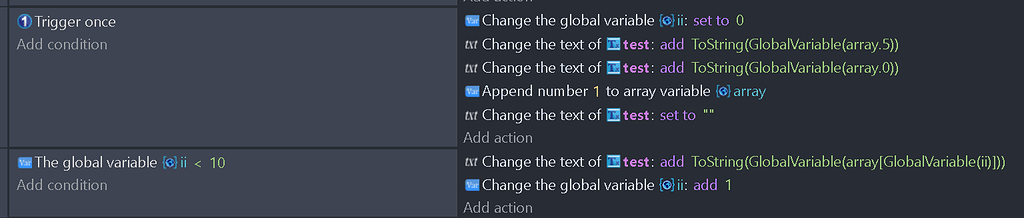 Array Variables Declared Through Events Are Acting As Structure Variables Instead Of Arrays