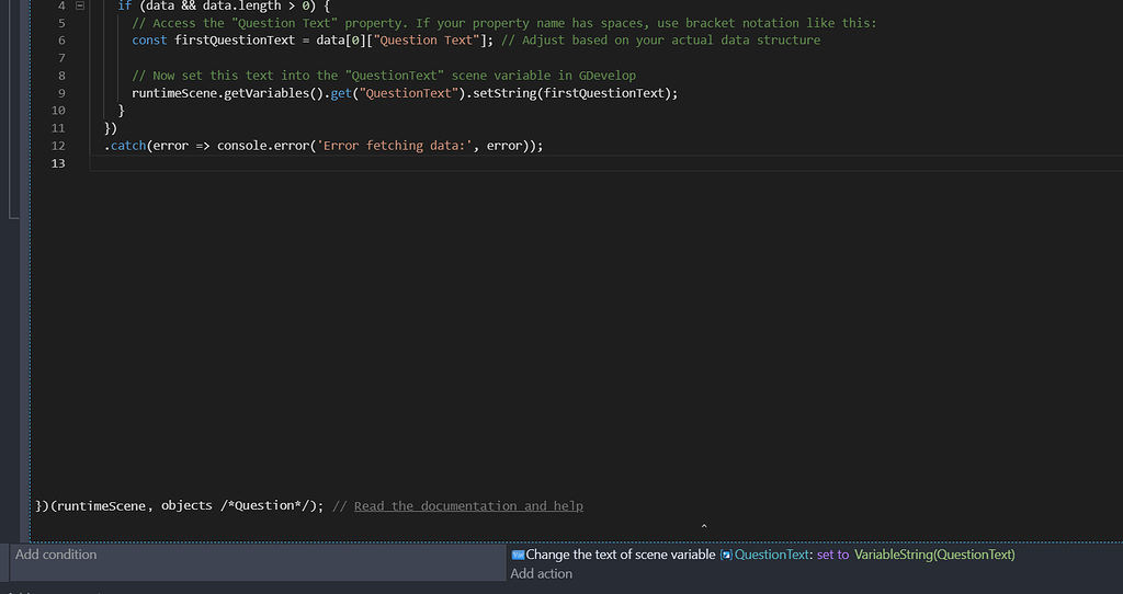 JavasScript Fetch to request data from API in Google Sheets - How do I...? - GDevelop Forum