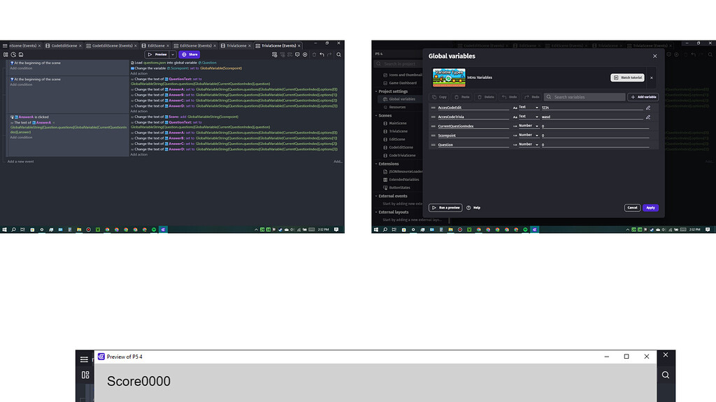 [Solved] Add the value of global variable - How do I...? - GDevelop Forum