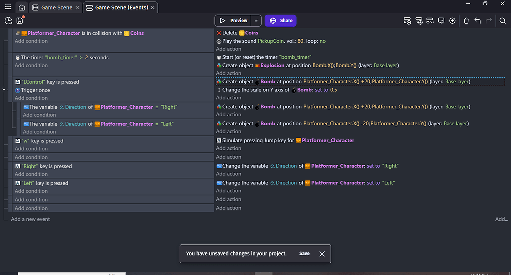 Problem in game events solution? - GDevelop general - GDevelop Forum