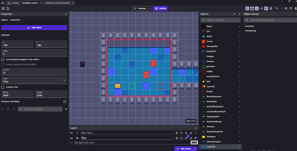 [SOLVED]Camera following both the tilemap and the player - How do I...? - GDevelop Forum