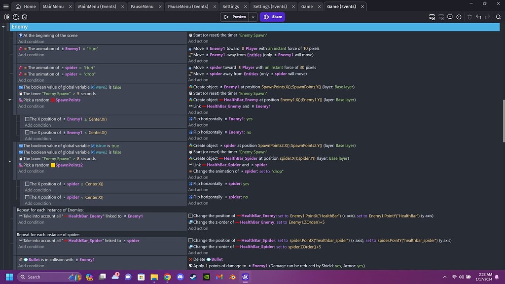 Why aren't both enemy objects spawning? - How do I...? - GDevelop Forum