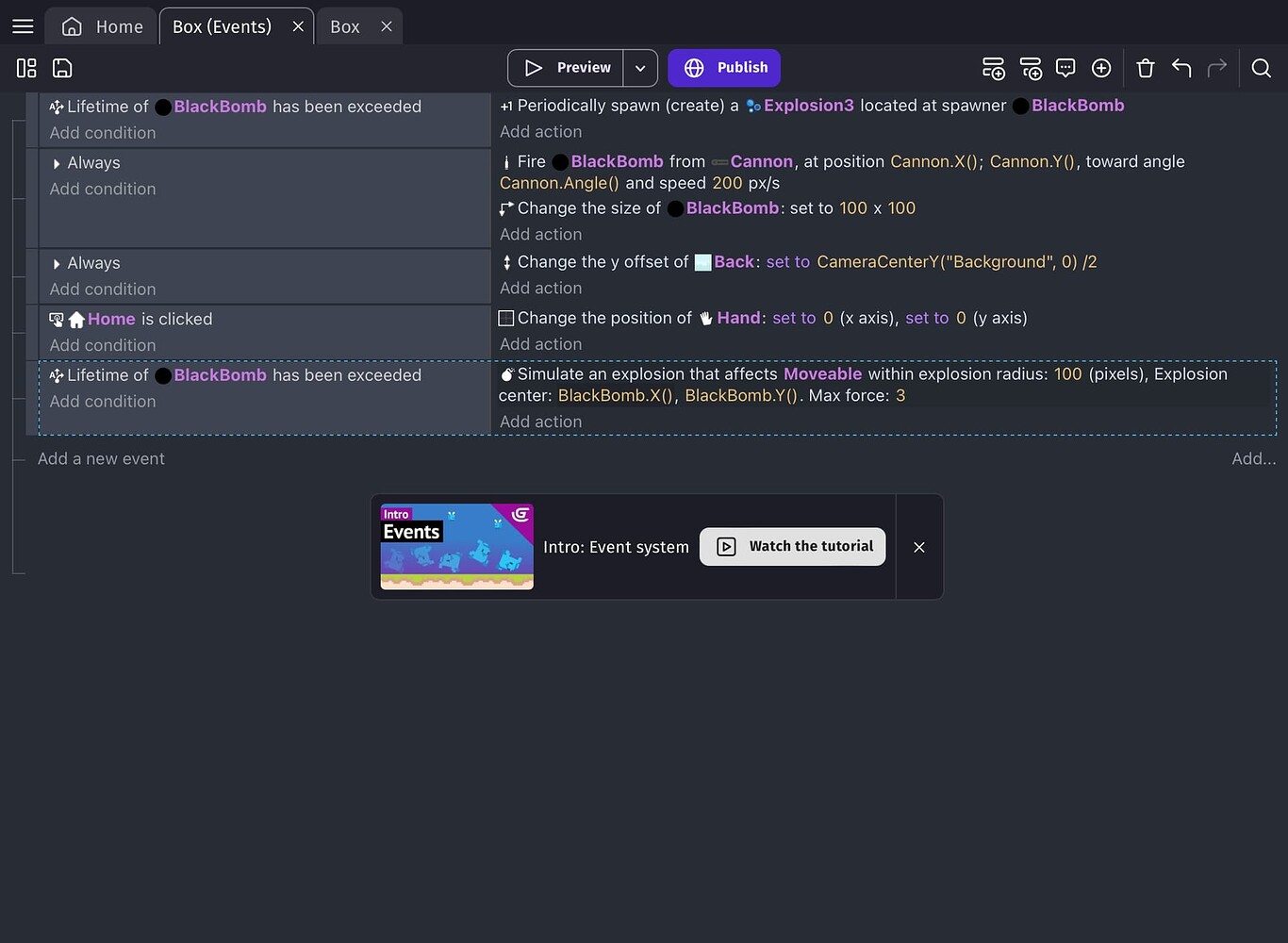How do i create an explosion with physics - How do I...? - GDevelop Forum