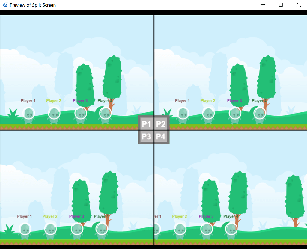 Splitscreen Multiplayer Animation - How do I...? - GDevelop Forum