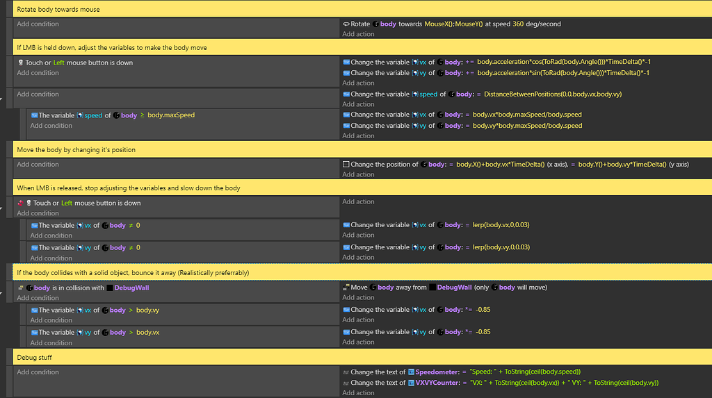 Getting object to bounce off of solids (Without the behavior) - How do I...? - GDevelop Forum