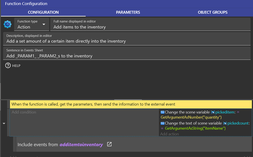 Help with function working with inventories (SOLVED) - How do I...? - GDevelop Forum