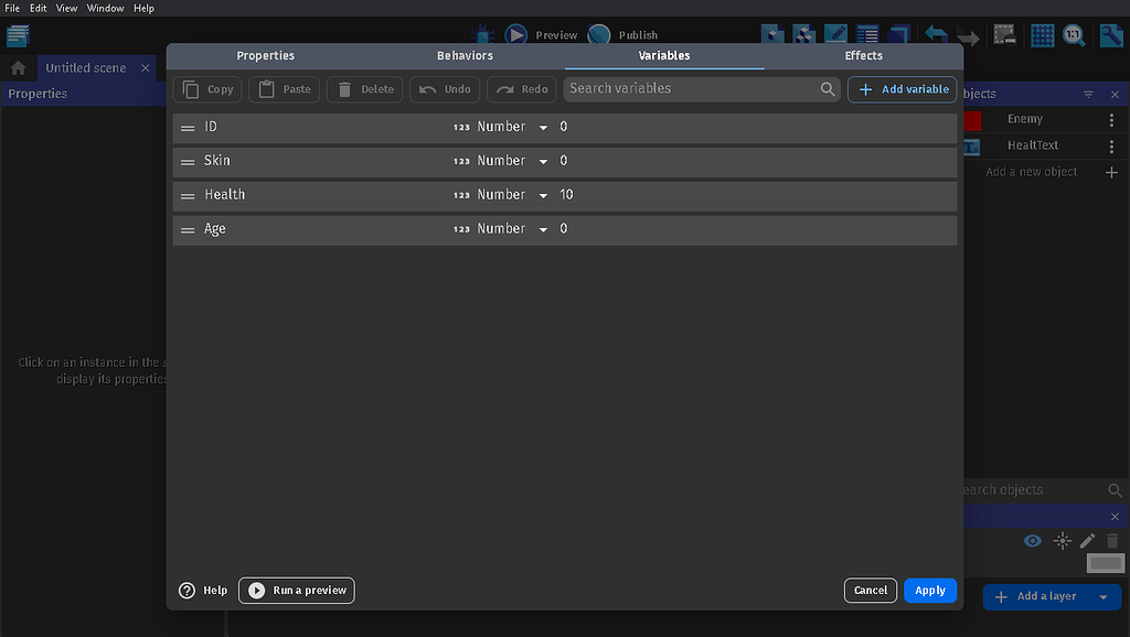 Save And Load Object Variable For Each Instance How Do I Gdevelop Forum