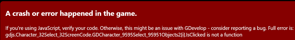 Crash with buttons - Bugs reports - GDevelop Forum