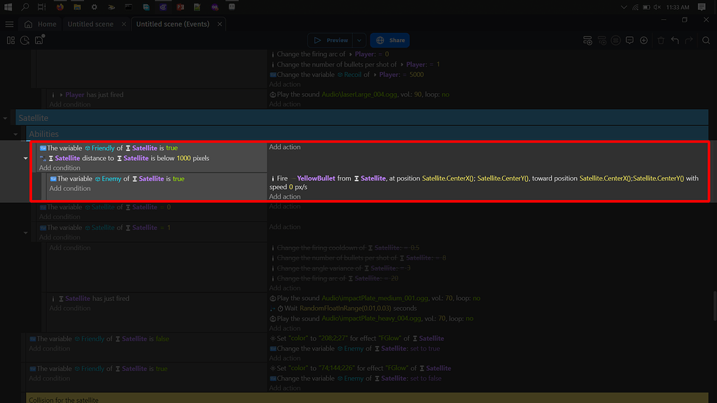1 object, 2 team turrets, targeting is broken - How do I...? - GDevelop Forum