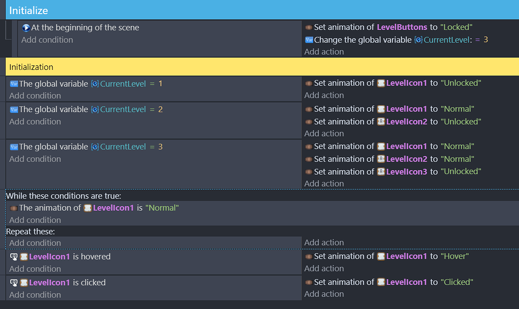 [Solved] Level selection and animation - How do I...? - GDevelop Forum