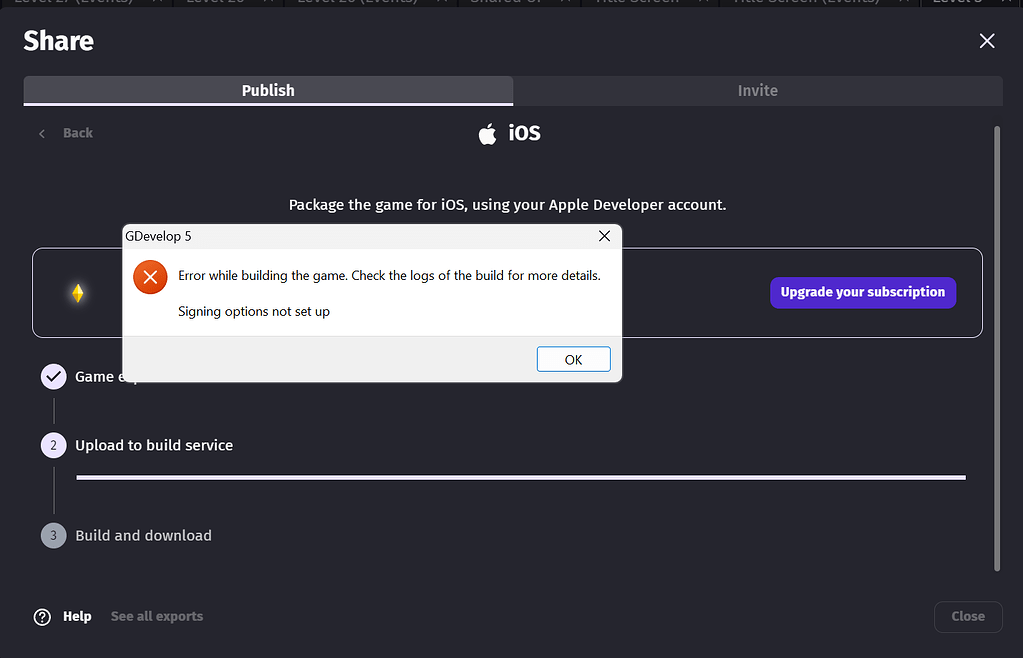 [Solved] Export IOS one-click packaging - How do I...? - GDevelop Forum