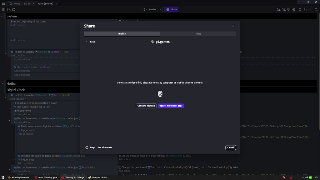 Button size on share/export window - Feature requests - GDevelop Forum